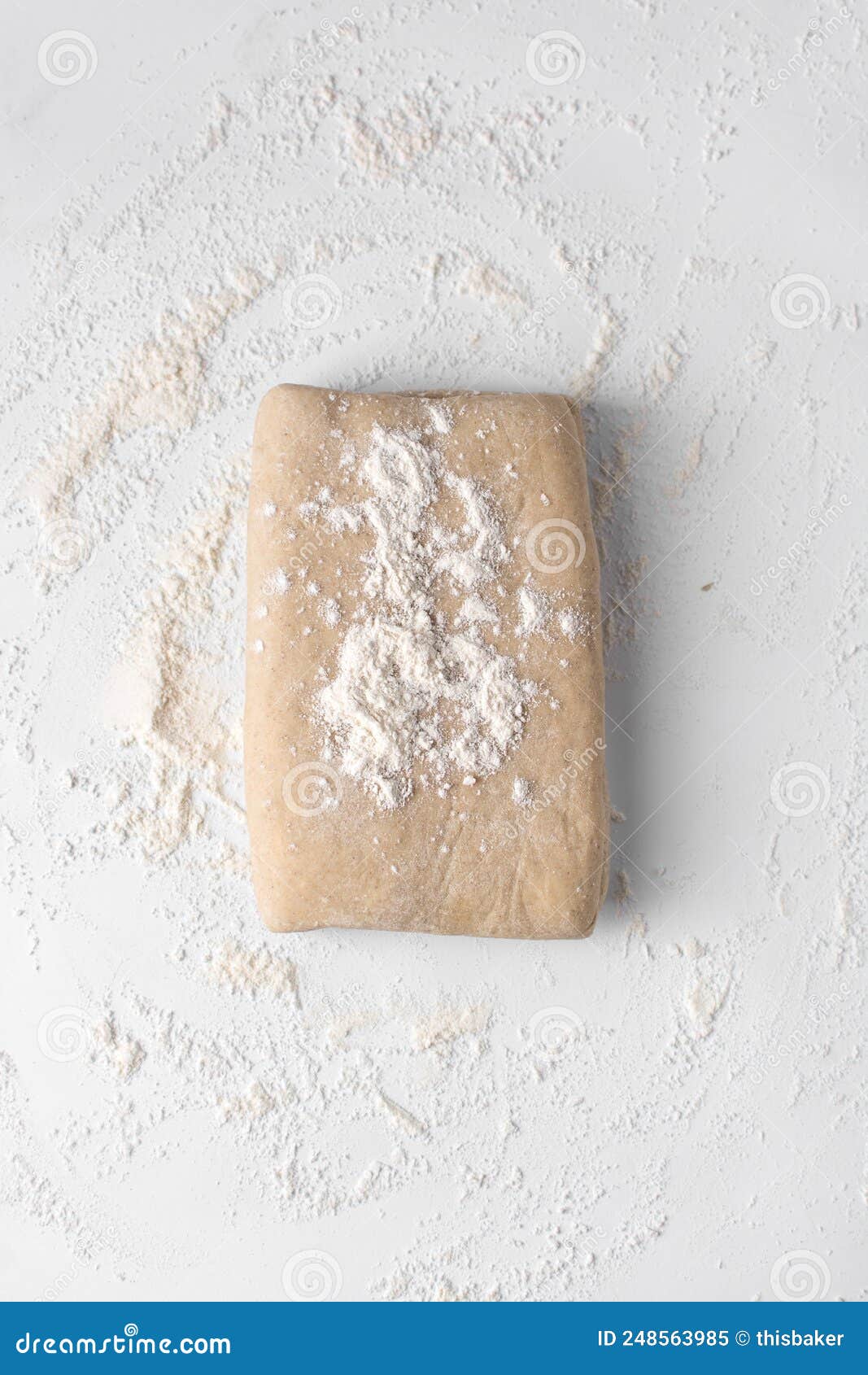 Pastry Dough Dusted with Flour before Rolling Stock Image - Image of ...