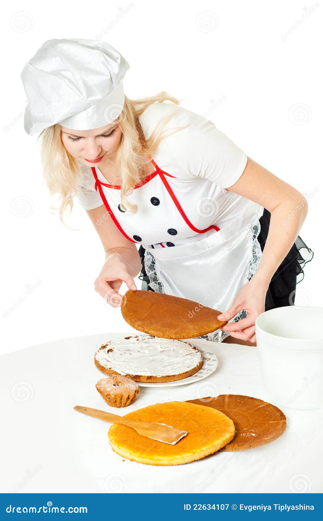 Pastry girl stock image. Image of young, cream, beautiful - 22634107