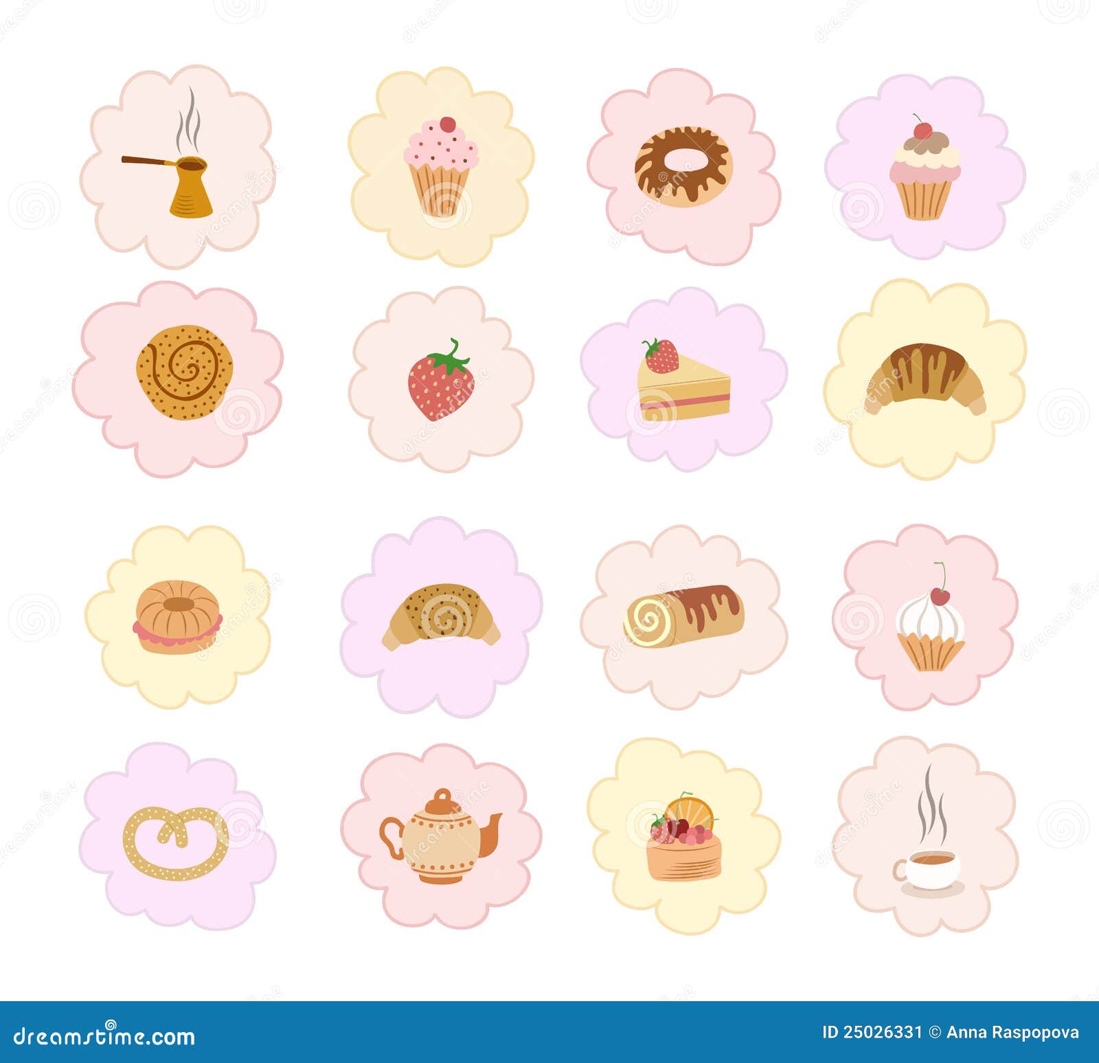 Pastry icons stock vector. Illustration of bagel, bakery - 25026331