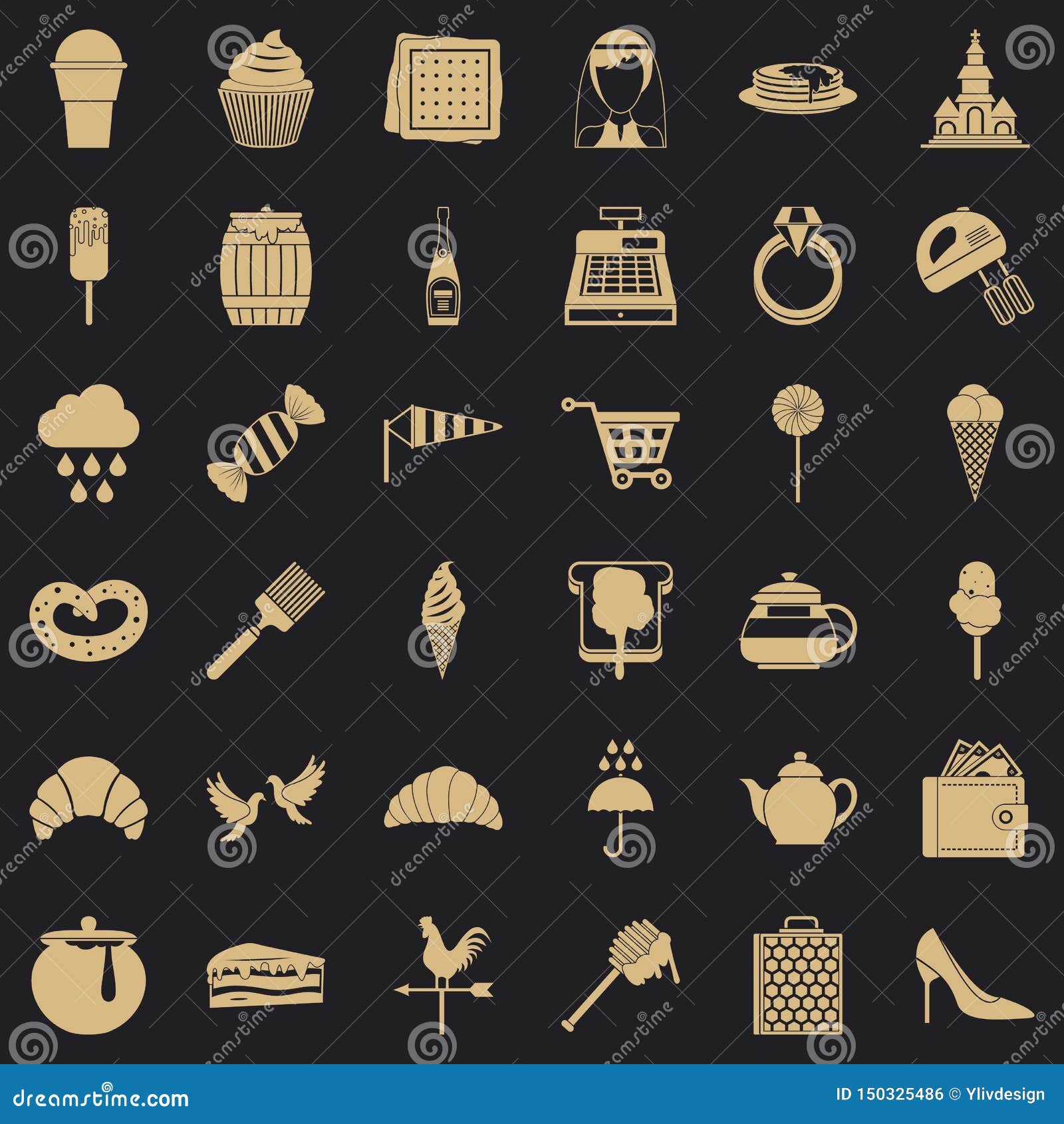 Pastry Icons Set, Simple Style Stock Vector - Illustration of cake ...