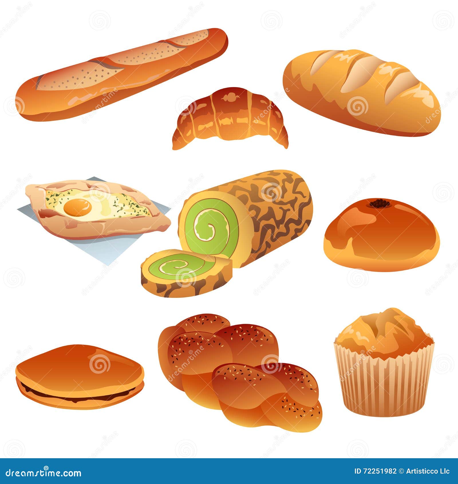 Pastry Icons stock vector. Illustration of toast, clip - 72251982