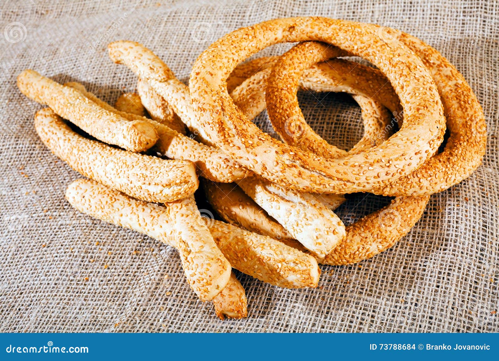 Pastry on a linen cloth stock photo. Image of crumbs - 73788684