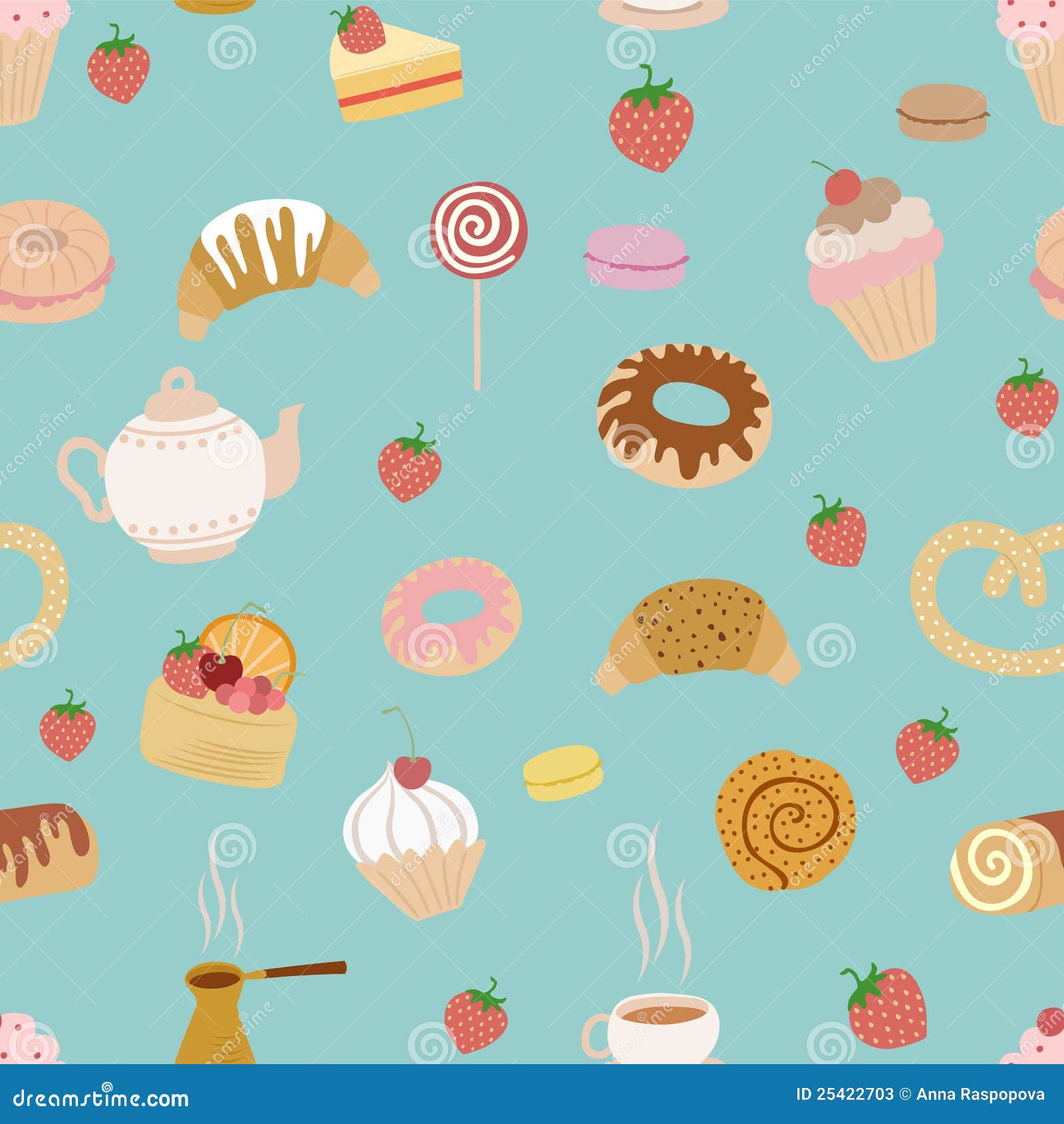 Pastry pattern stock vector. Illustration of berry, cafe - 25422703