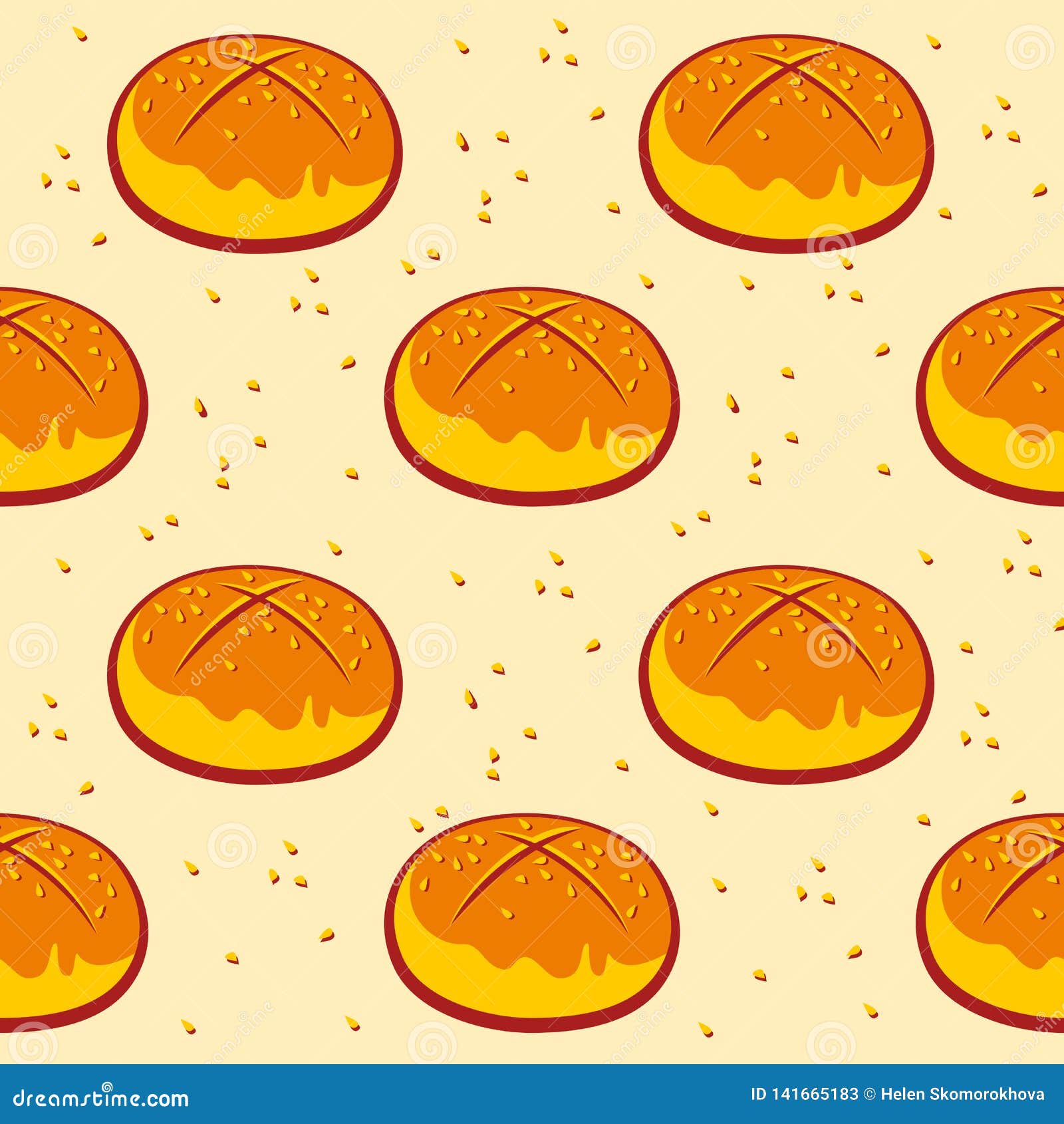 Pastry Pattern, Cinnamon Roll Print. Bakery Pattern Stock Illustration ...