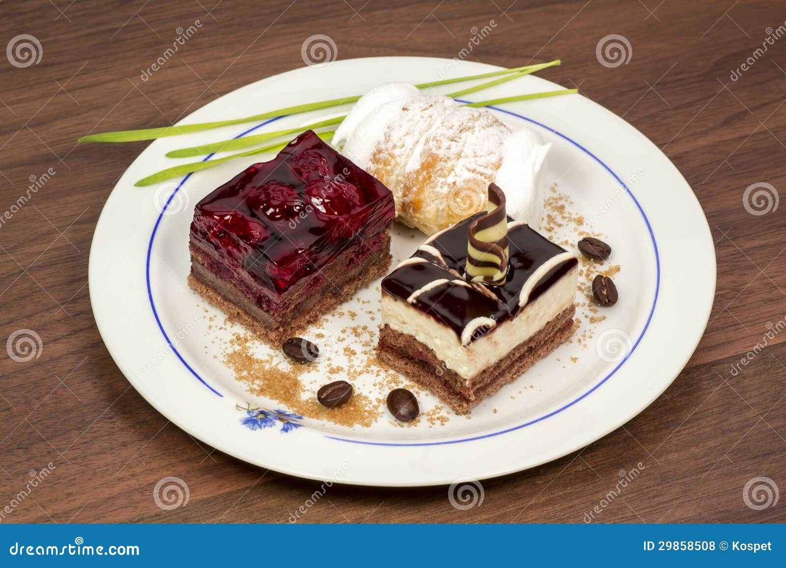 Pastry on a Plate with Sugar Stock Photo - Image of cutout, mousse ...