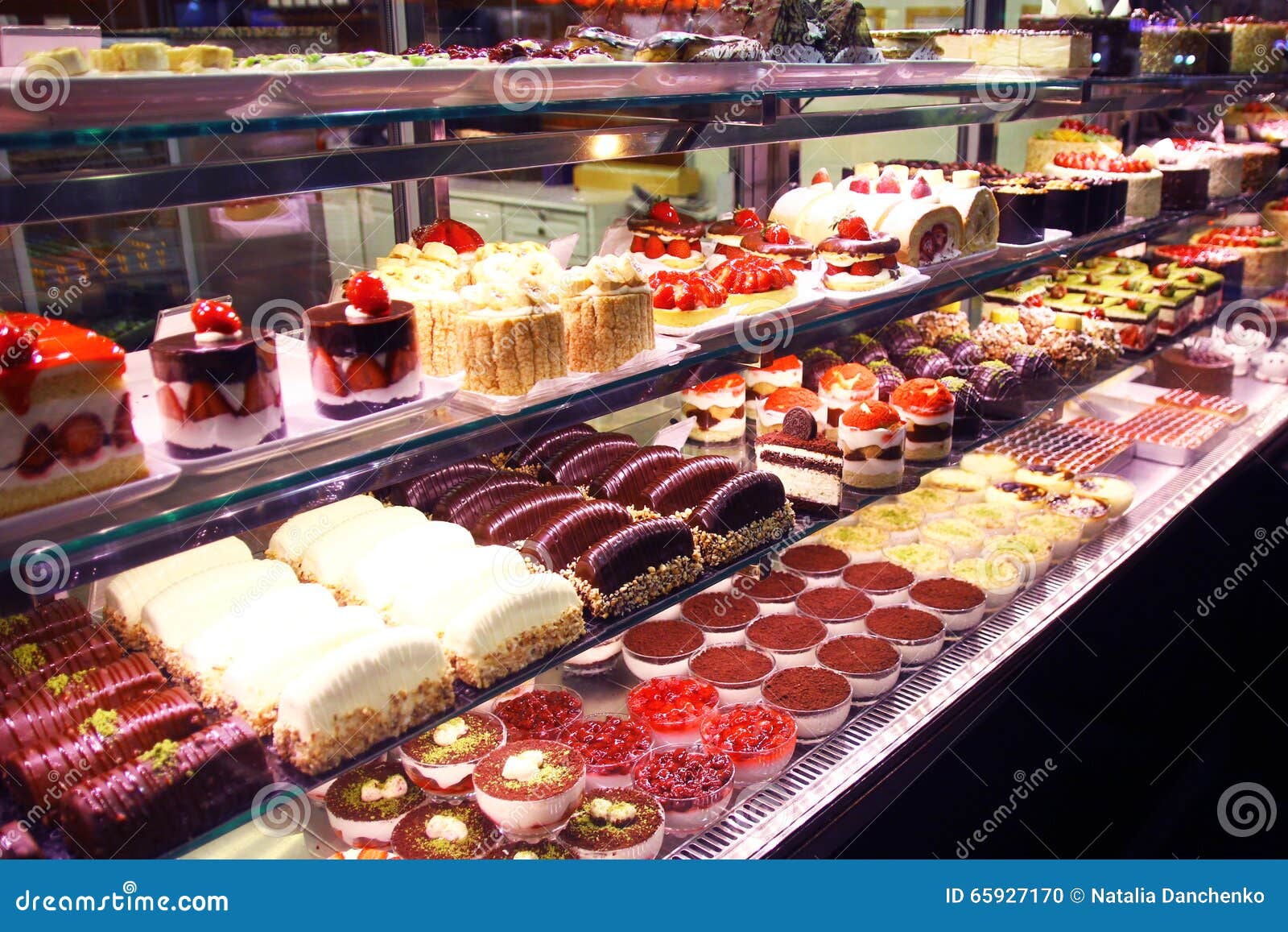 Pastry Shop Display Window with Cakes Stock Photo - Image of melbourne ...