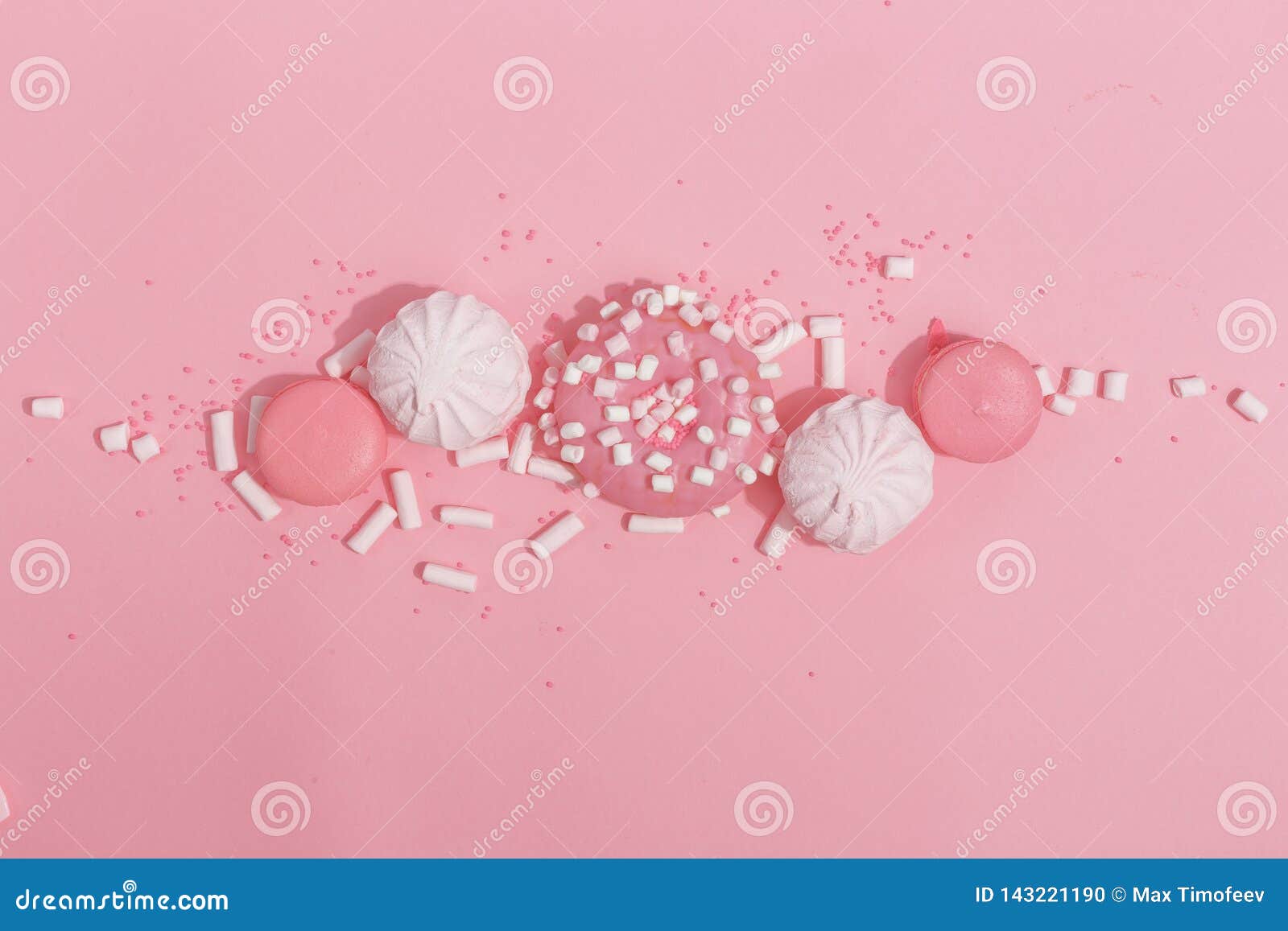 Kitchenware and Tools, Pastry and Sweets on a Pink Background Stock ...