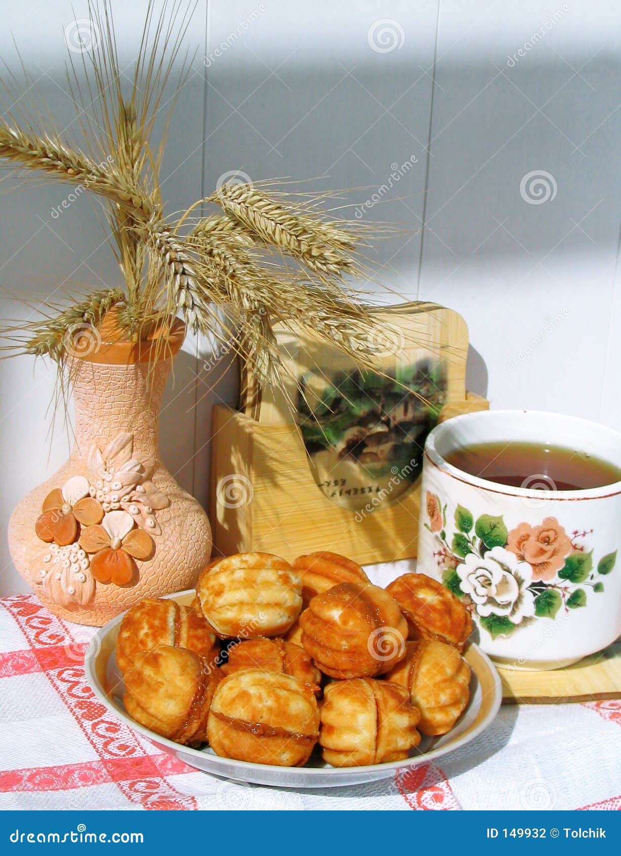 Pastry with Tea stock photo. Image of holiday, herb, cloth - 149932