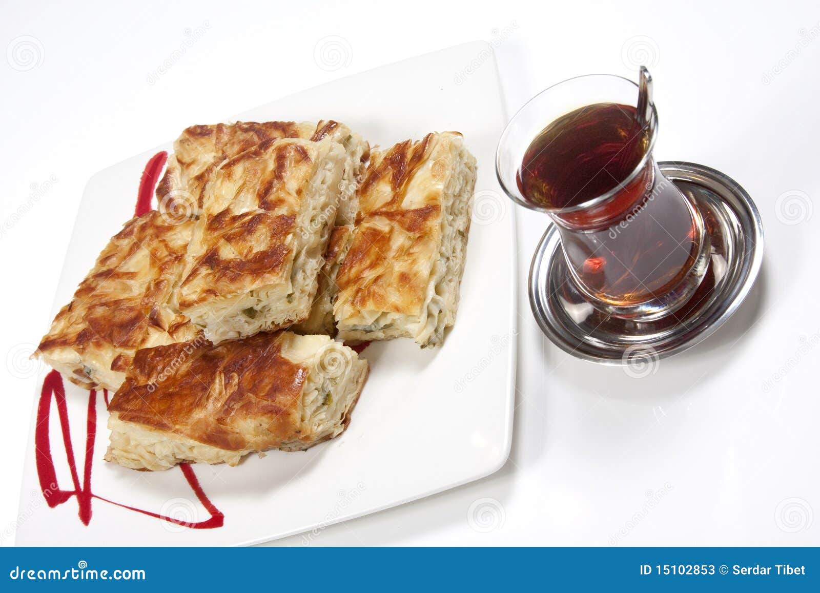 Pastry with tea stock image. Image of puff, dish, platter - 15102853