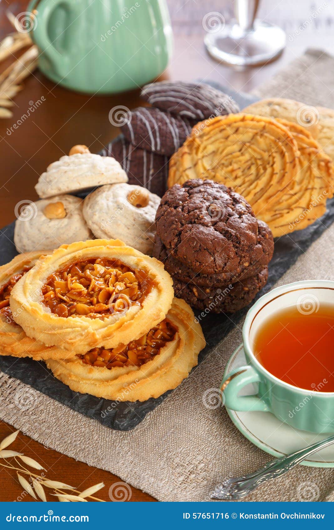 Pastry with tea stock photo. Image of confectionery, colour - 57651716