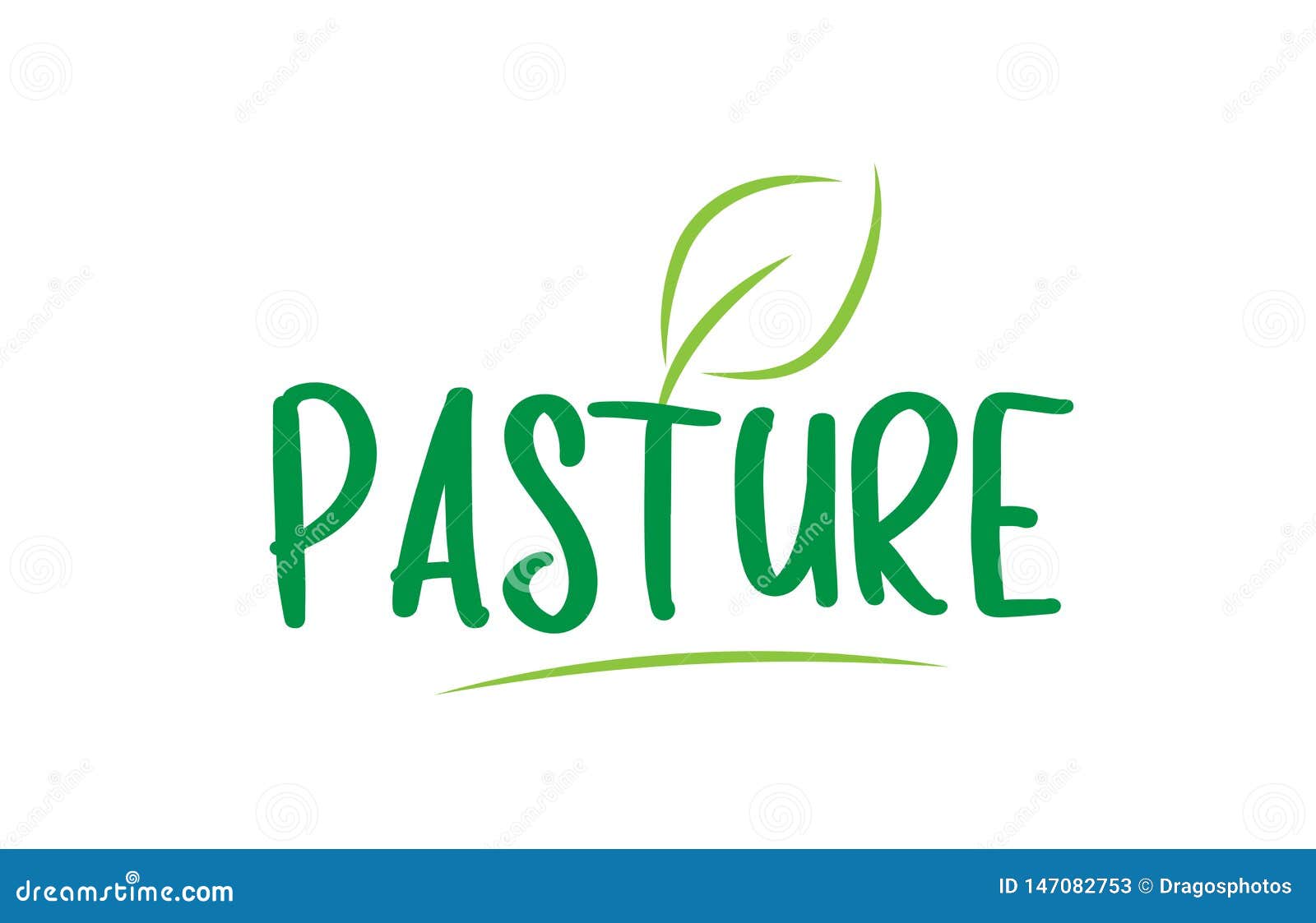 Pasture Green Word Text with Leaf Icon Logo Design Stock Vector ...