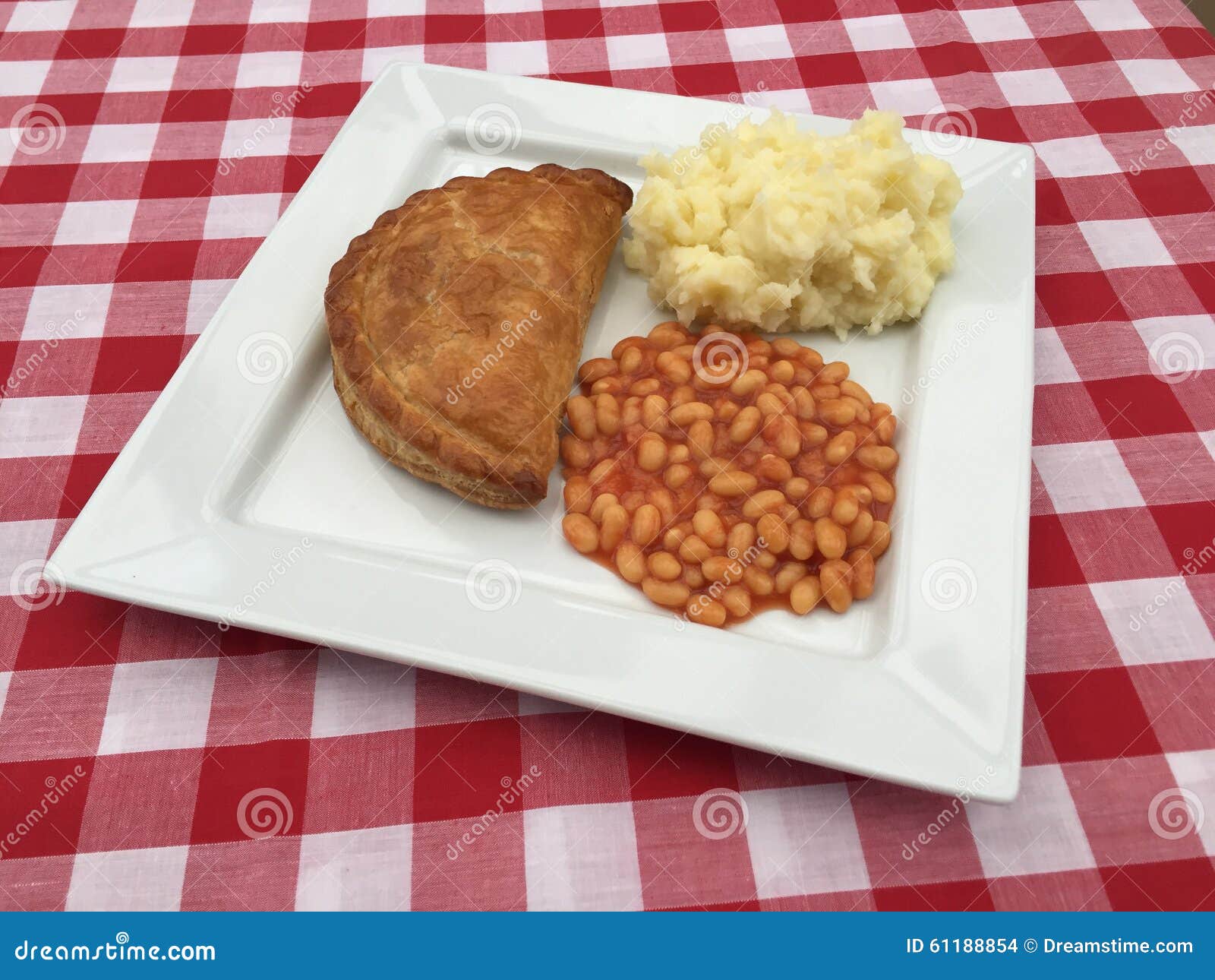 Pasty mash and beans stock photo. Image of edible, backed - 61188854