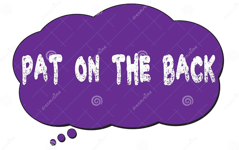 PAT on the BACK Text Written on a Violet Cloud Bubble Stock ...