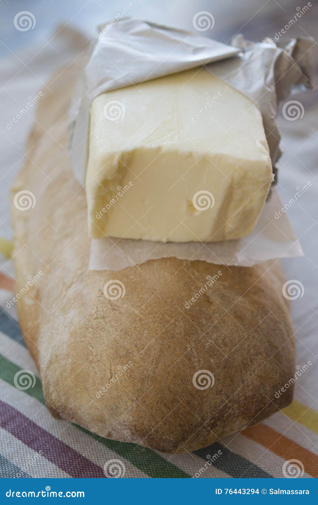 Pat of Butter on a Bread Loaf Stock Photo - Image of loaf, morning ...