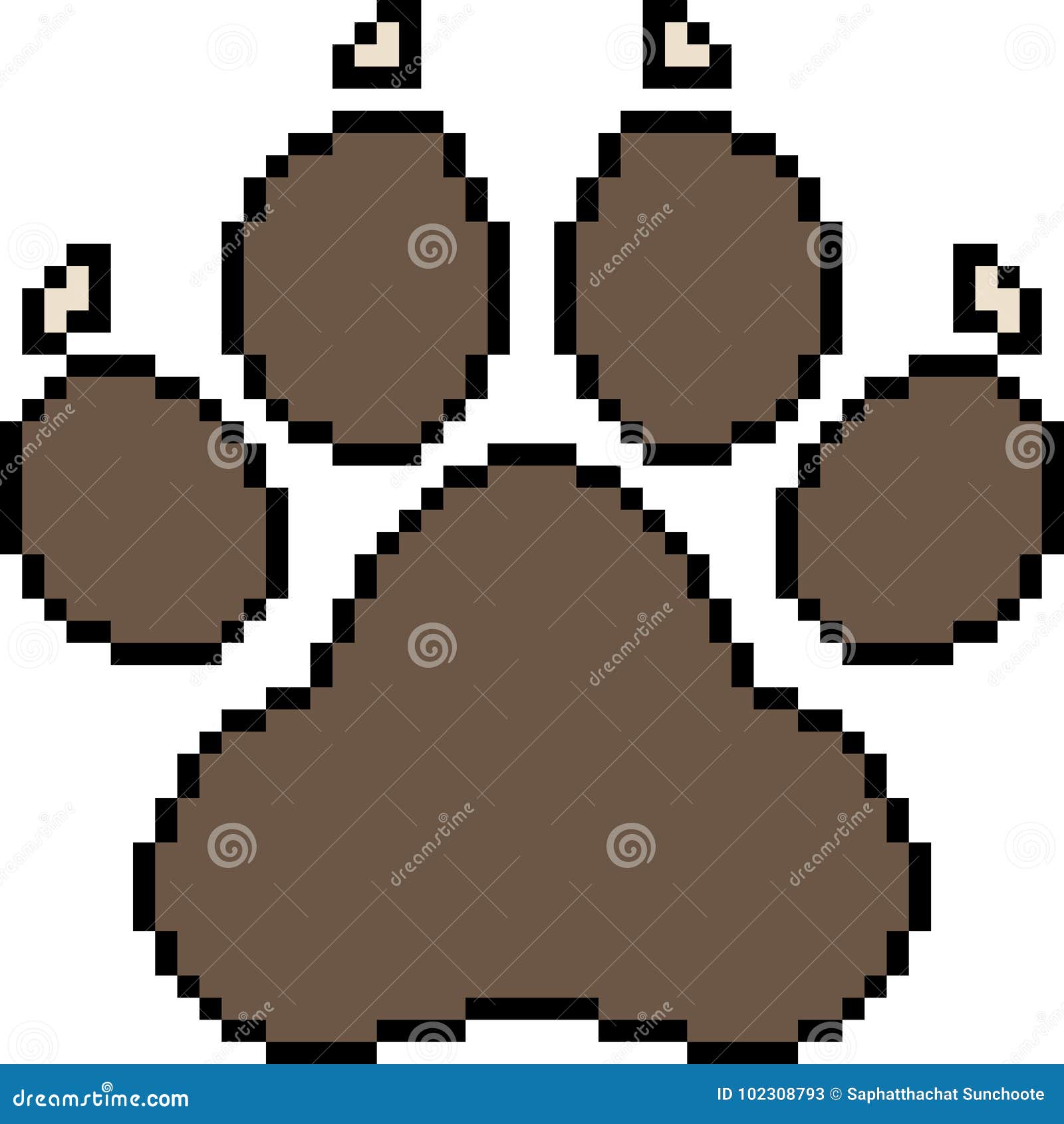 Pata Da Arte Do Pixel Do Vetor Ilustração do Vetor - Ilustração de ...