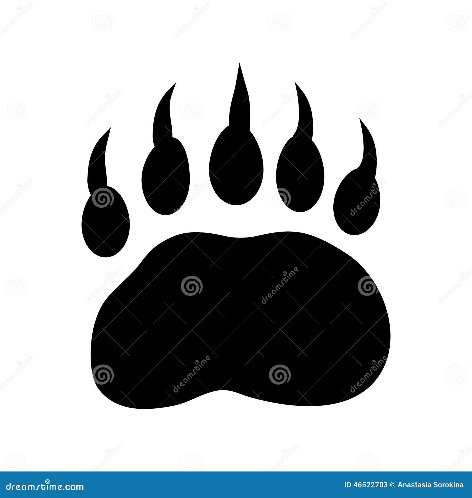 Pata de oso ilustración del vector. Ilustración de modelo - 46522703