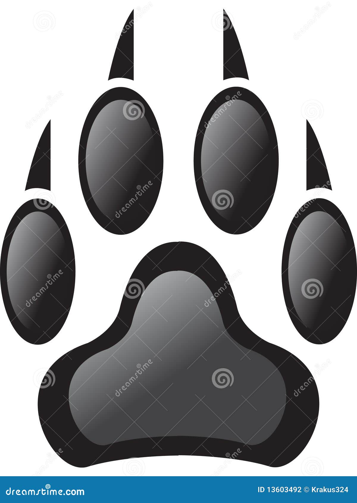 Pata del lobo stock de ilustración. Ilustración de arte - 13603492