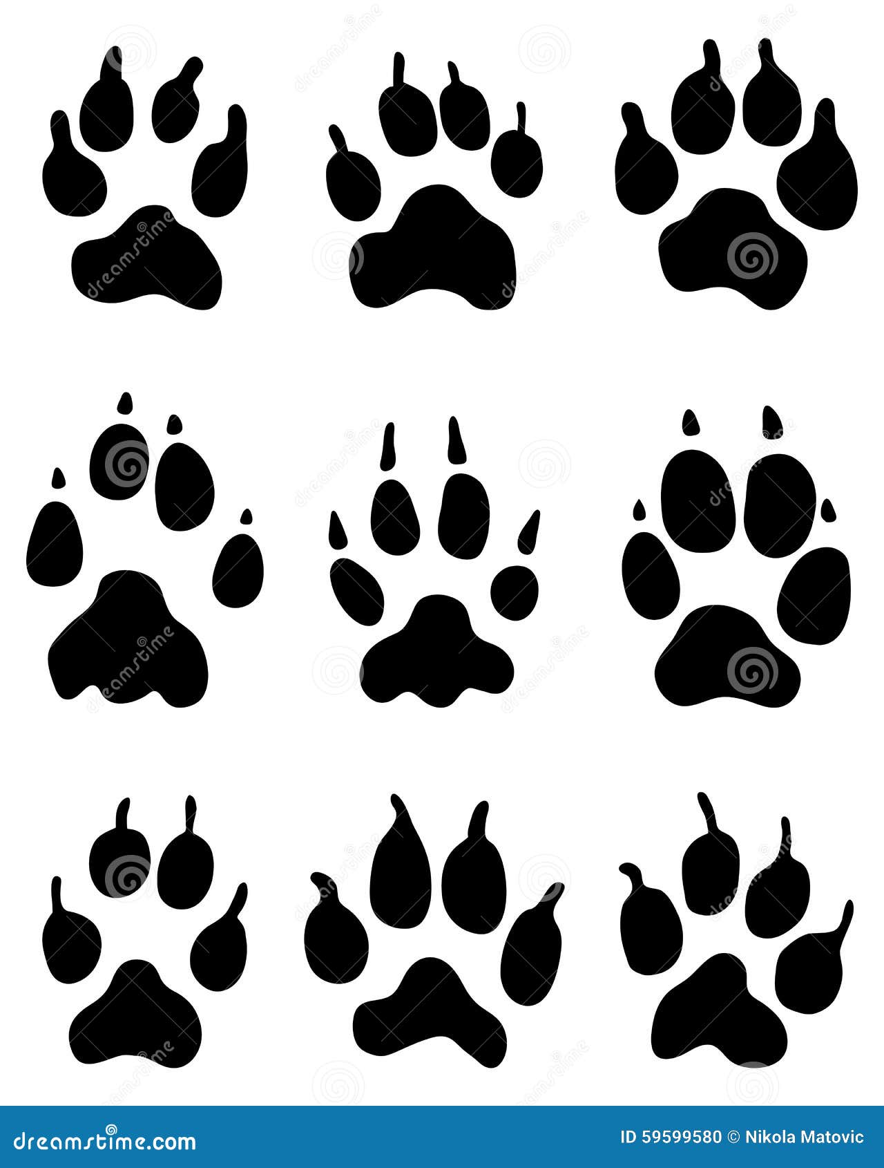 Pata del lobo stock de ilustración. Ilustración de caza - 59599580