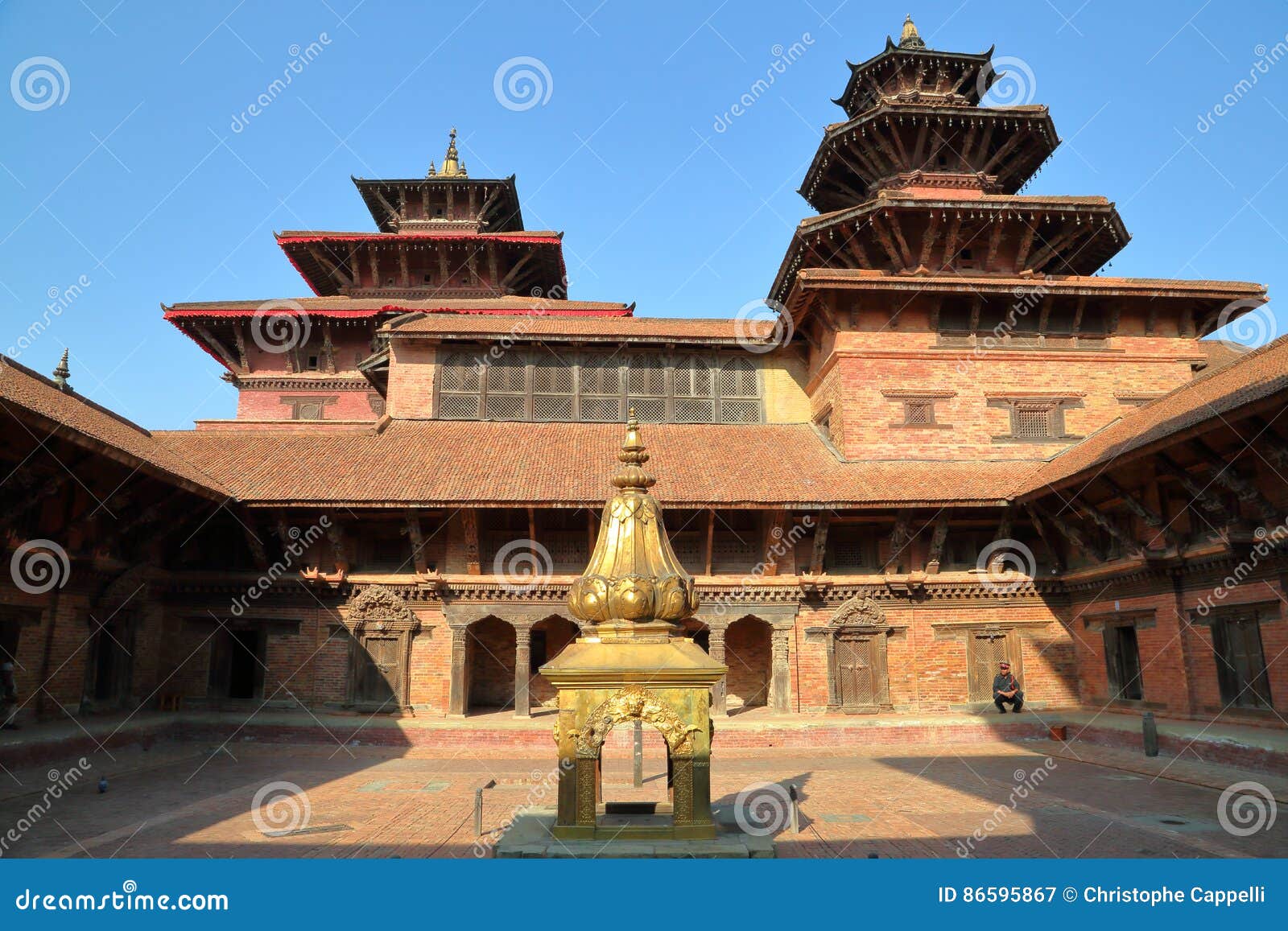PATAN, NEPAL: the Courtyard of the Royal Palace at Durbar Square ...