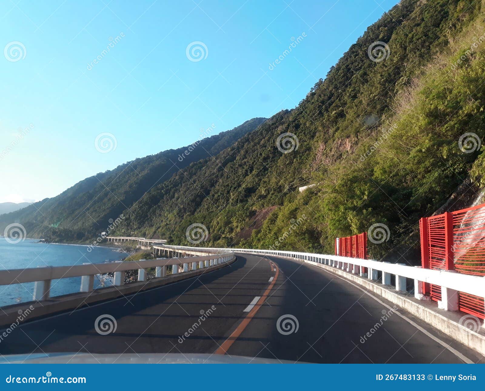 Patapat Viaduct, Early Morning Sun Highway Hills, Phils. Stock Image ...