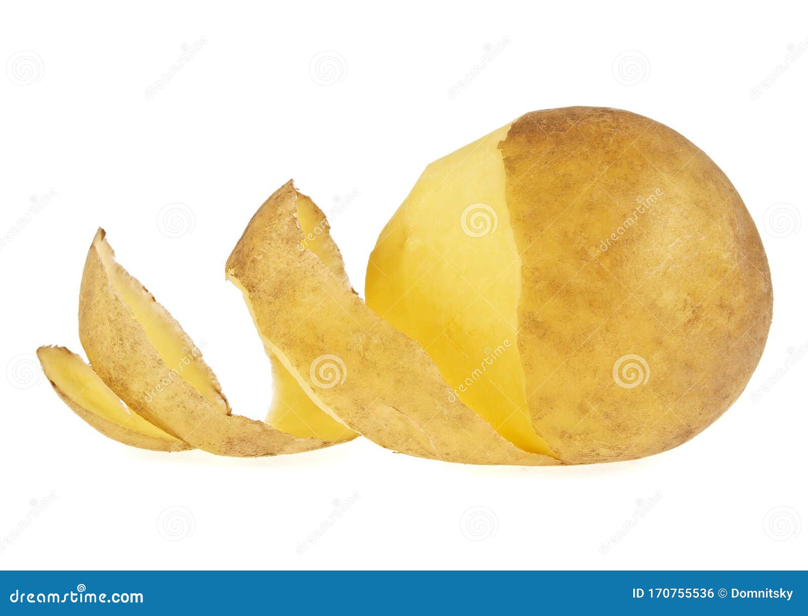 Patata Pelada Aislada Sobre Fondo Blanco Foto de archivo - Imagen de ...