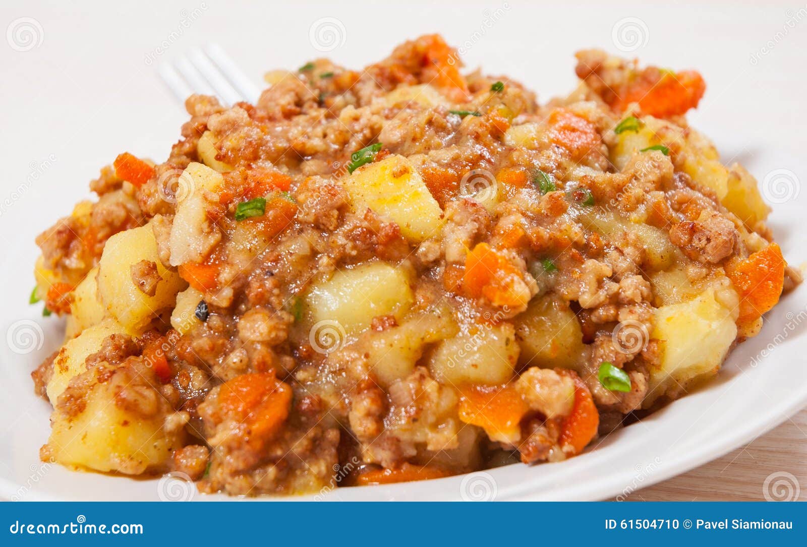 Patata Stufata Con Carne Tritata Fotografia Stock - Immagine di ...