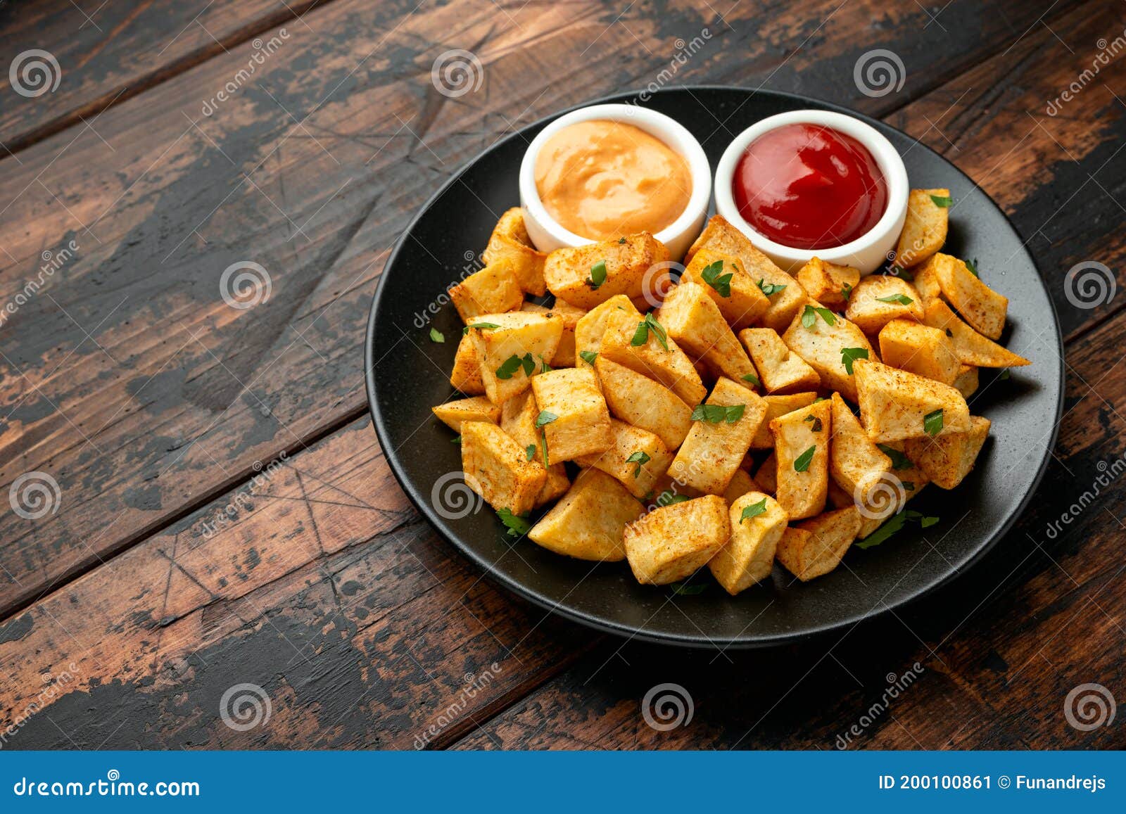 Patatas Bravas Tradicional Batata Espanhola Snack Tapas Imagem de Stock ...