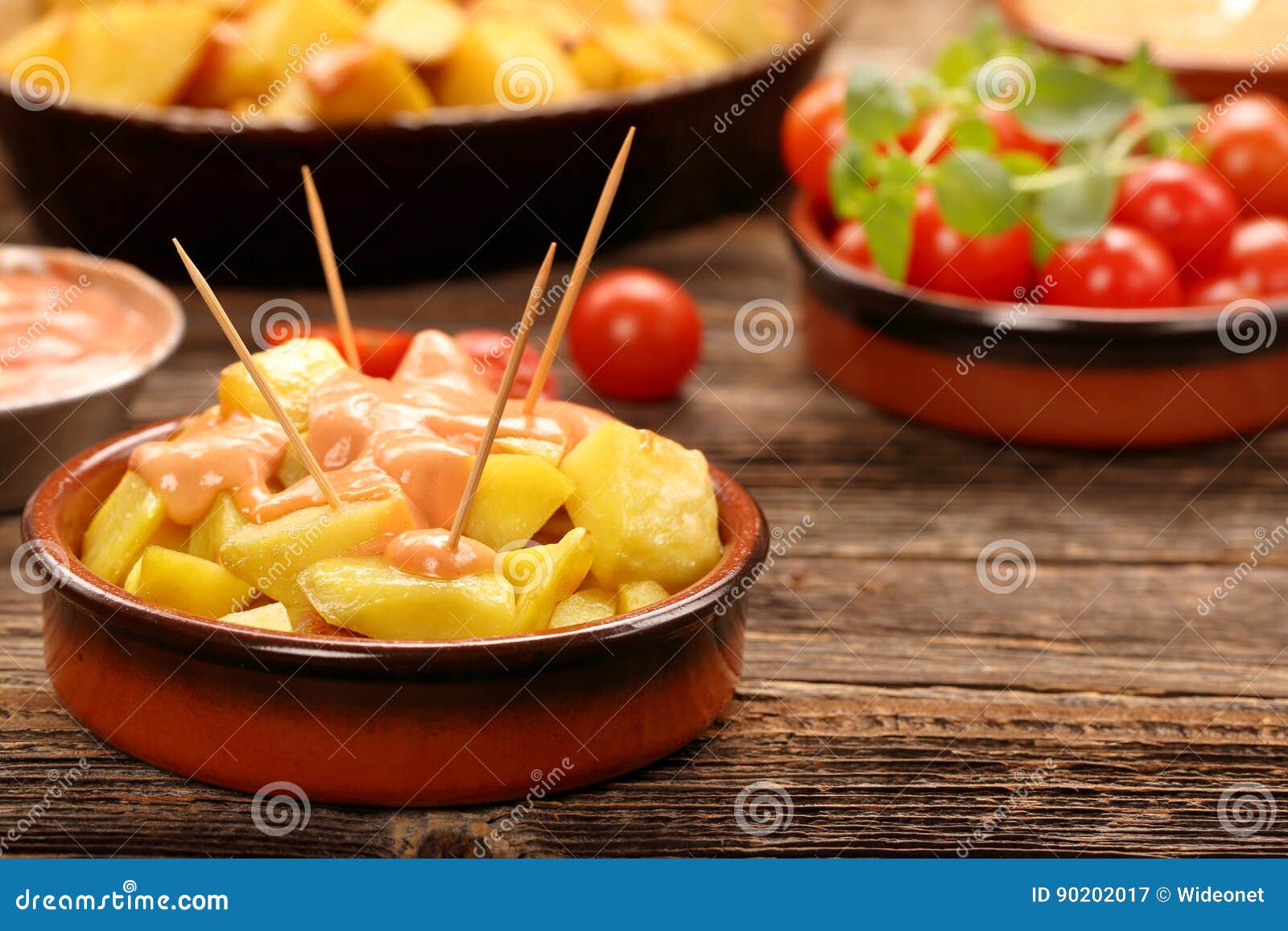 Patatas Bravas Traditional Spanish Potatoes Snack Tapas Stock Image ...