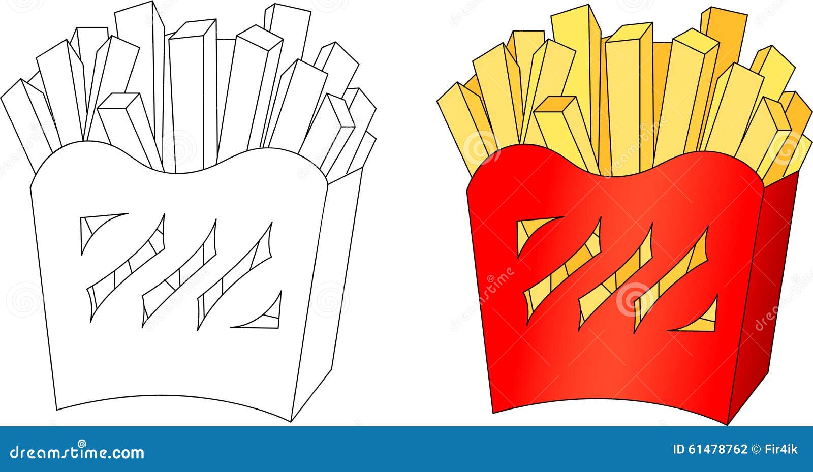 Patatas Fritas En Una Caja Libro De Colorear Para Los Niños Sobre La ... Patatas Fritas En Una Caja Libro De Colorear Para Los Niños Sobre La ...