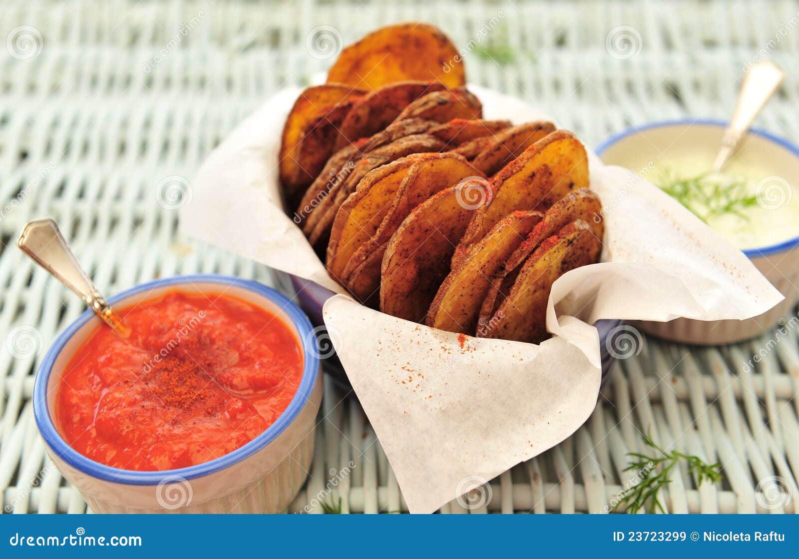 Patatine Fritte Con I Vari Dipps Immagine Stock - Immagine di freddo ...