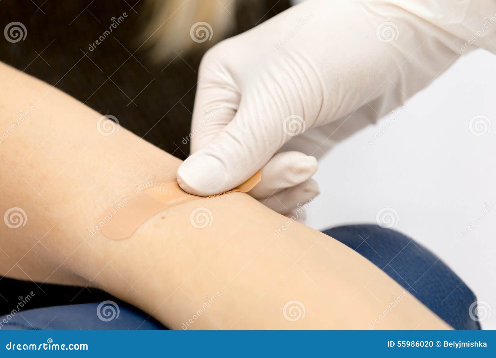 Patch on the Arm after Taking Blood from a Vein Stock Photo - Image of ...