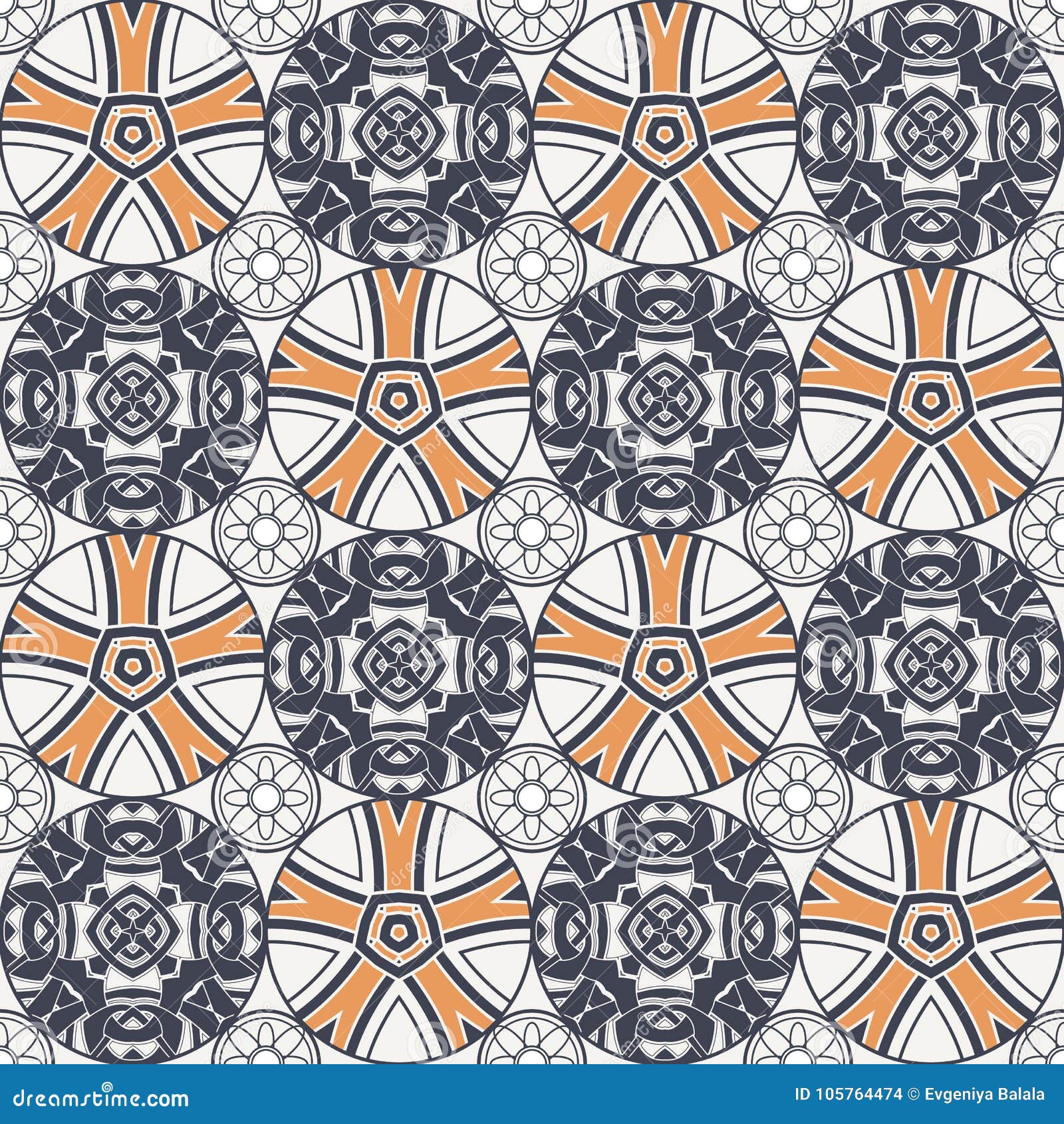 Patch Boho Flower Seamless Pattern. Mandala Patchwork, Oriental Design ...