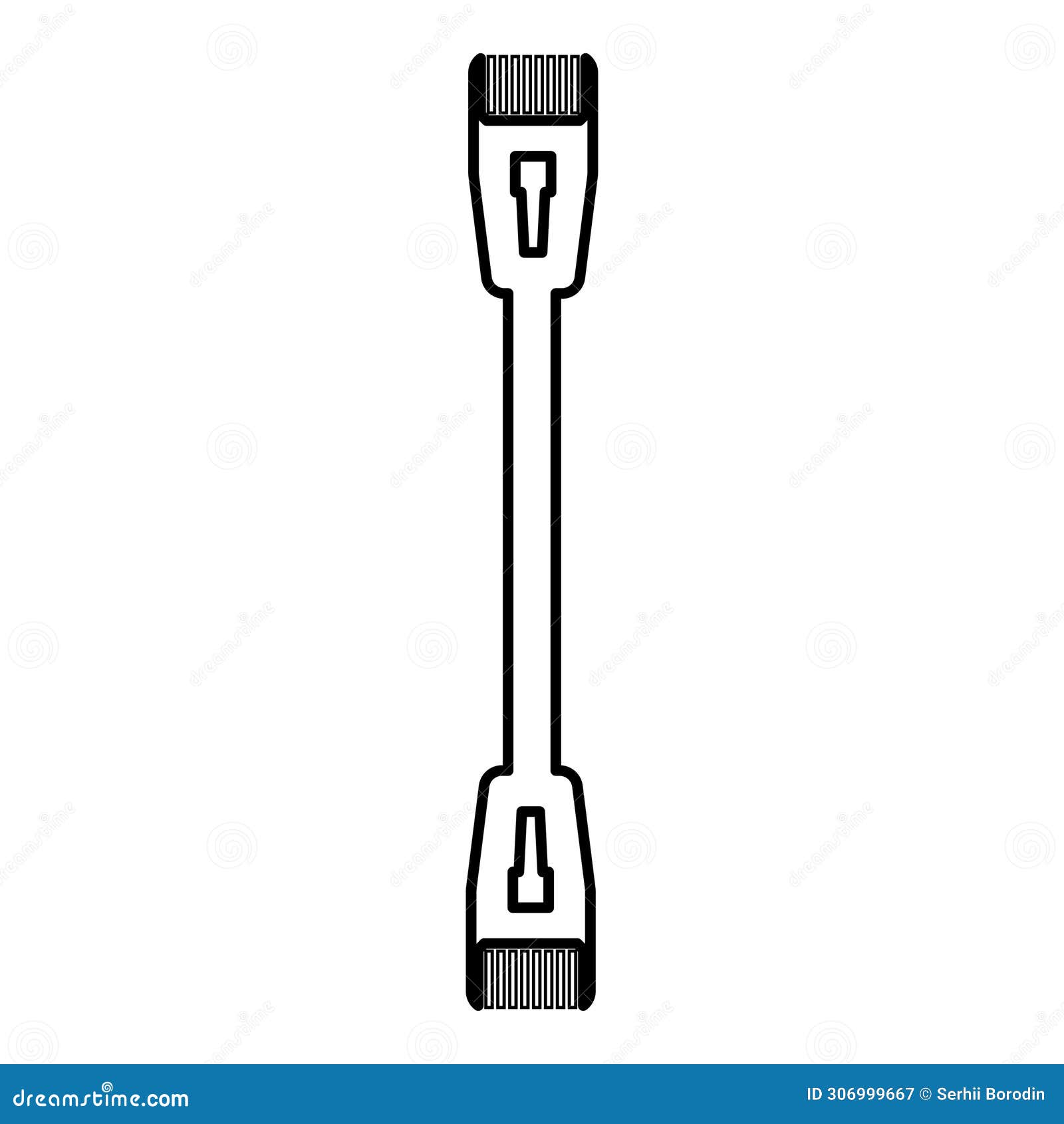 Red Cord Ethernet Cable With Connector Rj45 On A White Background. 3d ...
