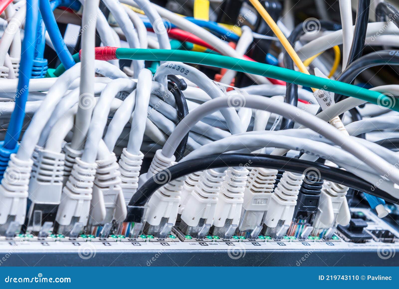 Patch Cables Connected To Data Router Stock Photo - Image of patch ...