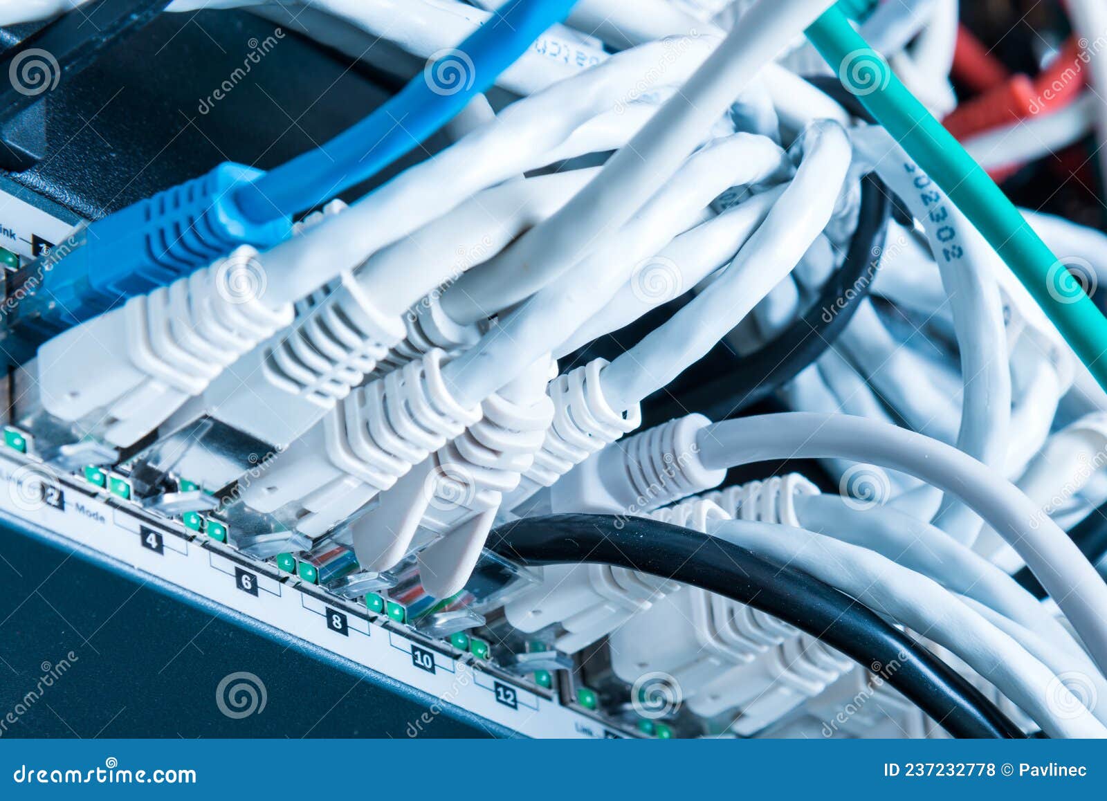 Patch Cables Connected To Data Router Stock Photo - Image of ethernet ...