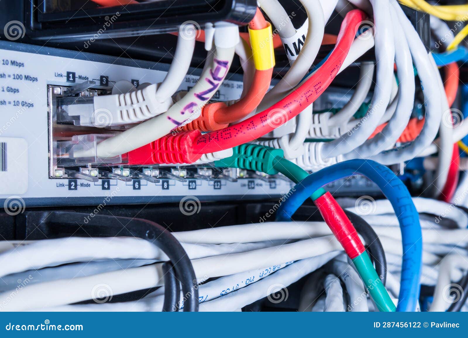 Patch Cables Connected To Data Router Stock Photo - Image of connected ...