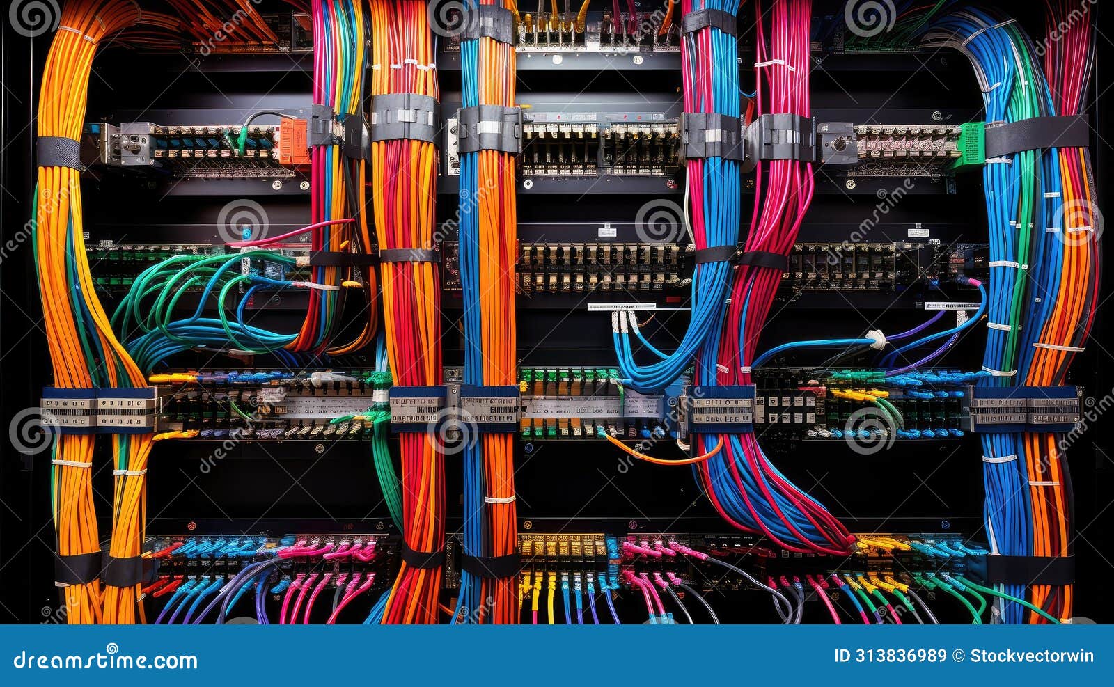 Patch cabling network stock illustration. Illustration of color - 313836989