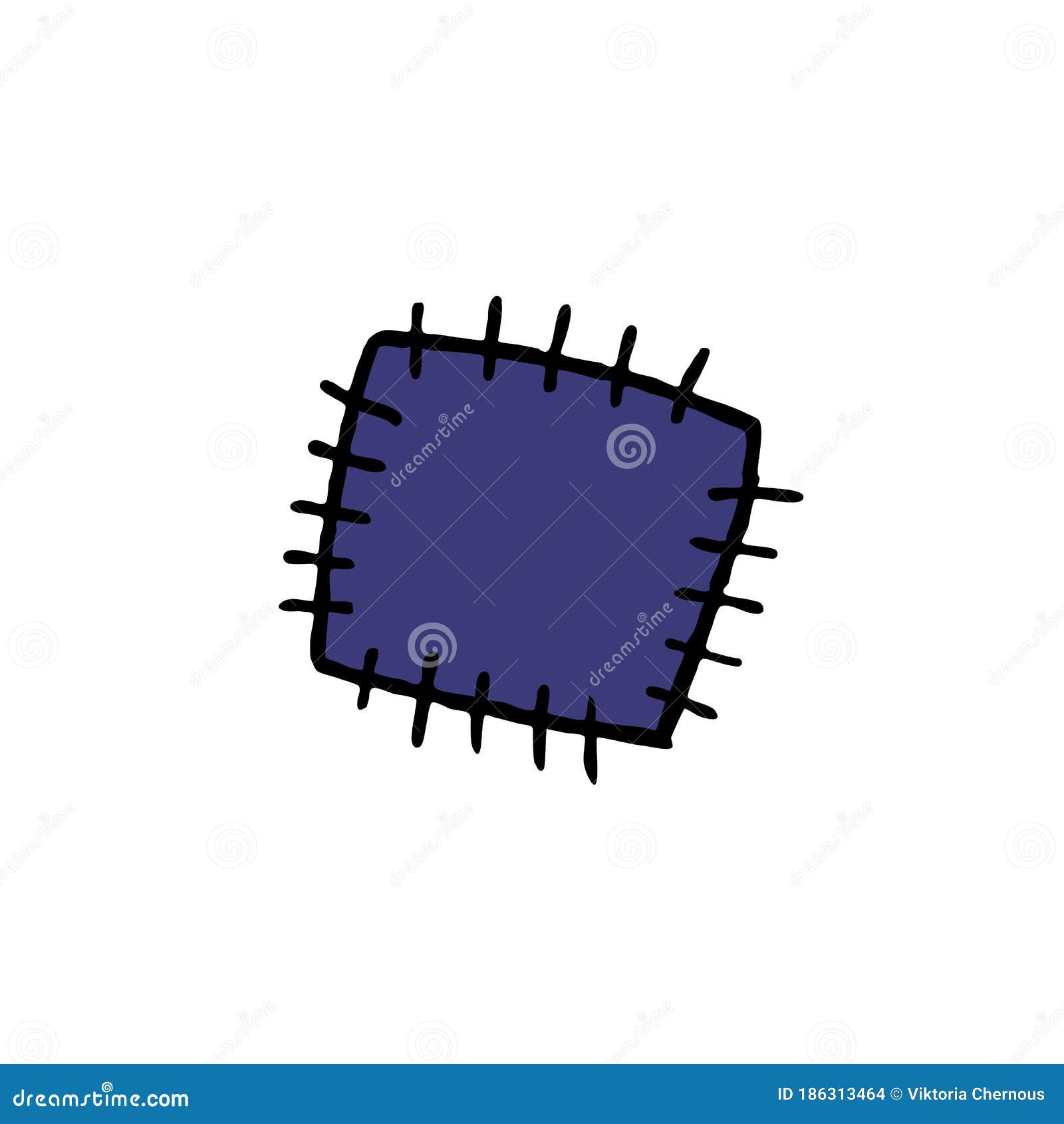 Patch for Clothes Doodle Icon, Vector Illustration Stock Illustration ...