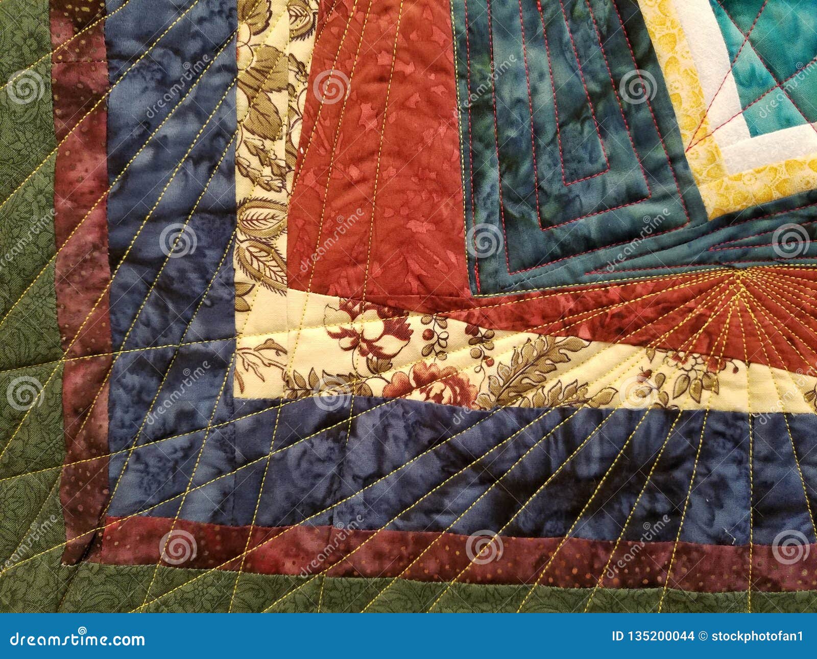 Patch of Colorful Quilt Fabric or Backround Stock Photo - Image of ...