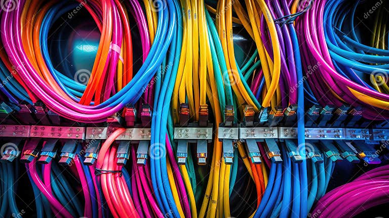 Patch Communications Cabling Stock Illustration - Illustration of panel ...