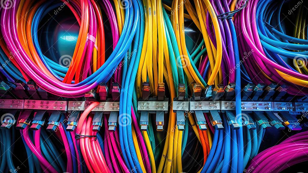 Patch Communications Cabling Stock Illustration - Illustration of panel ...