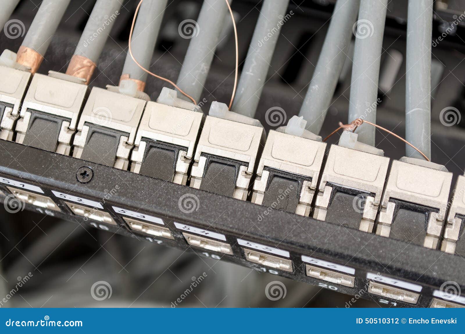 Patch cord panel stock photo. Image of switch, socket - 50510312