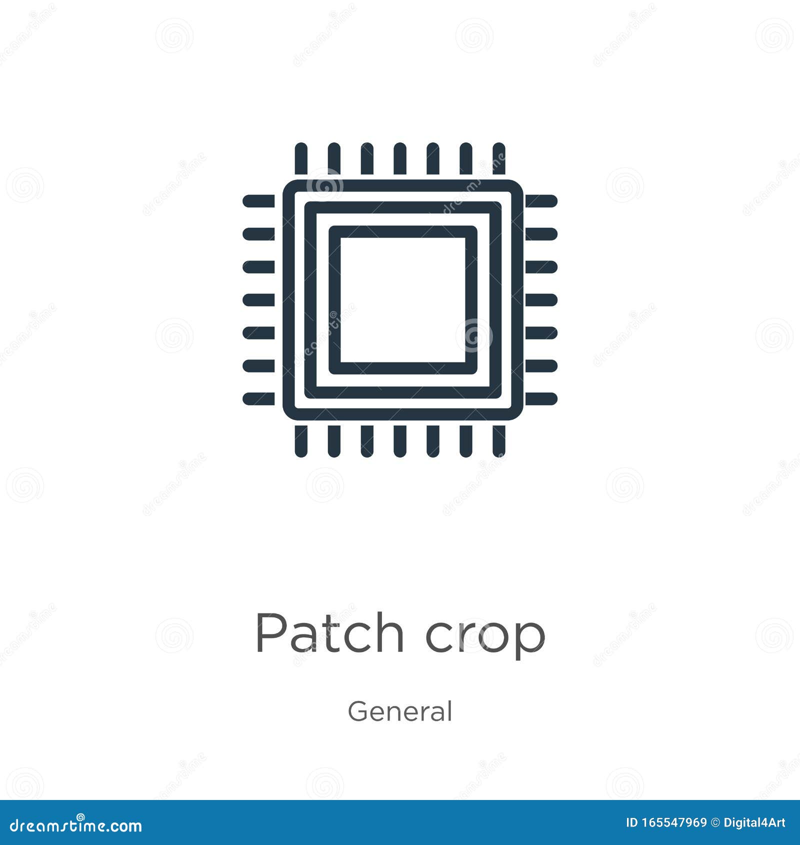 Patch Crop Icon. Thin Linear Patch Crop Outline Icon Isolated on White ...
