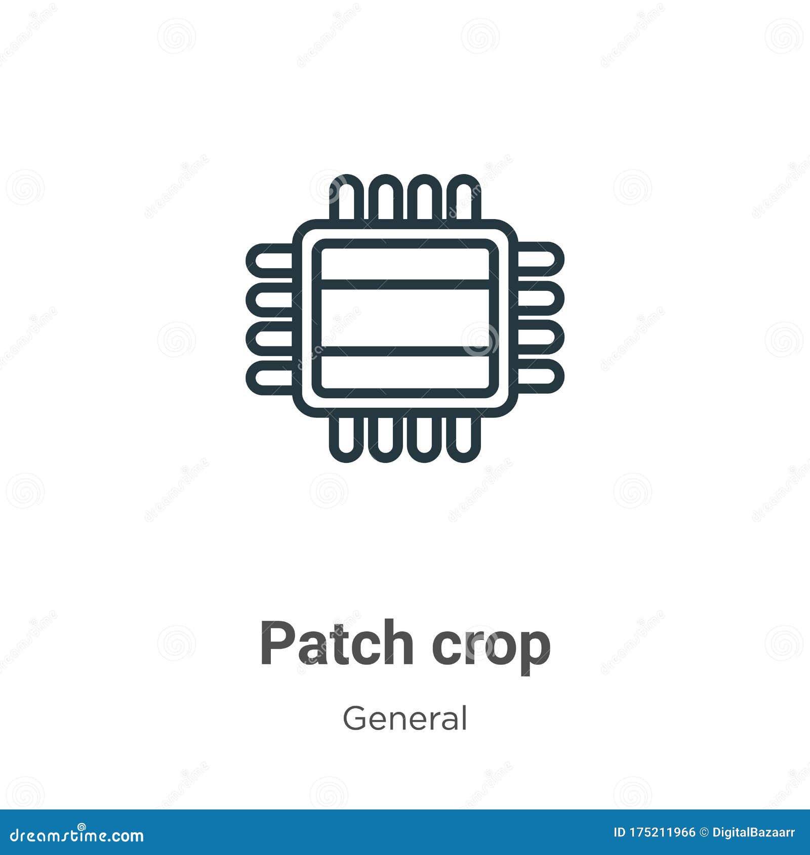 Patch Crop Outline Vector Icon. Thin Line Black Patch Crop Icon, Flat ...