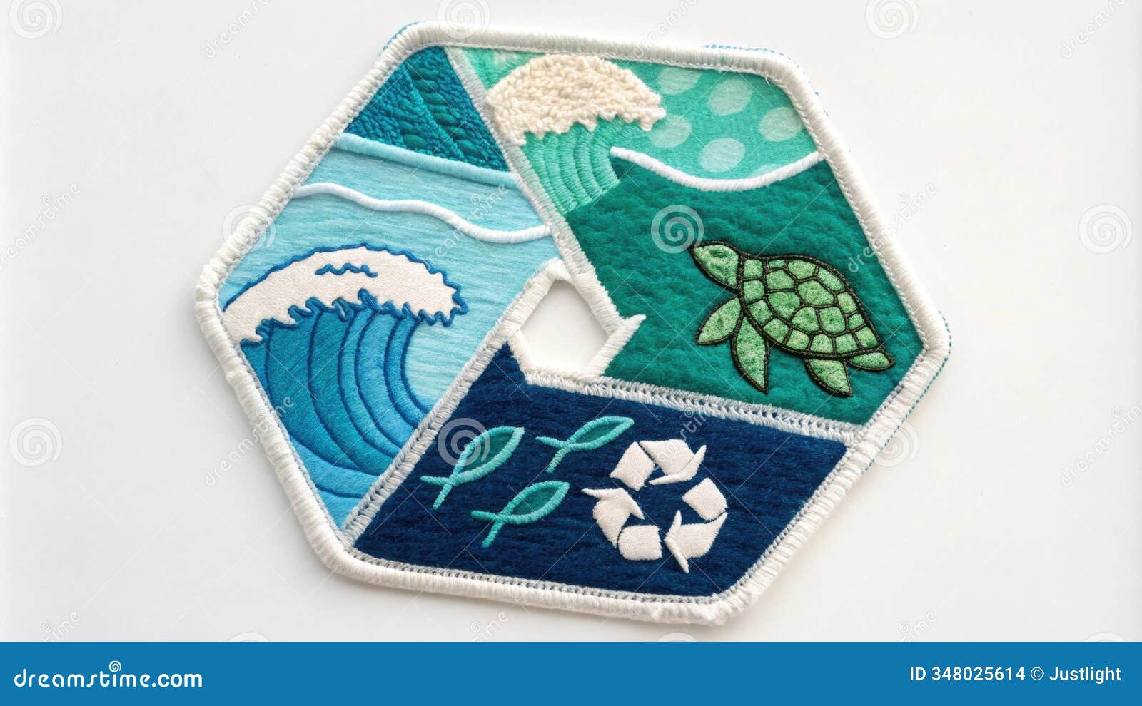A Patch of Fabric Made from Recycled Ocean Plastics Blending Different ...