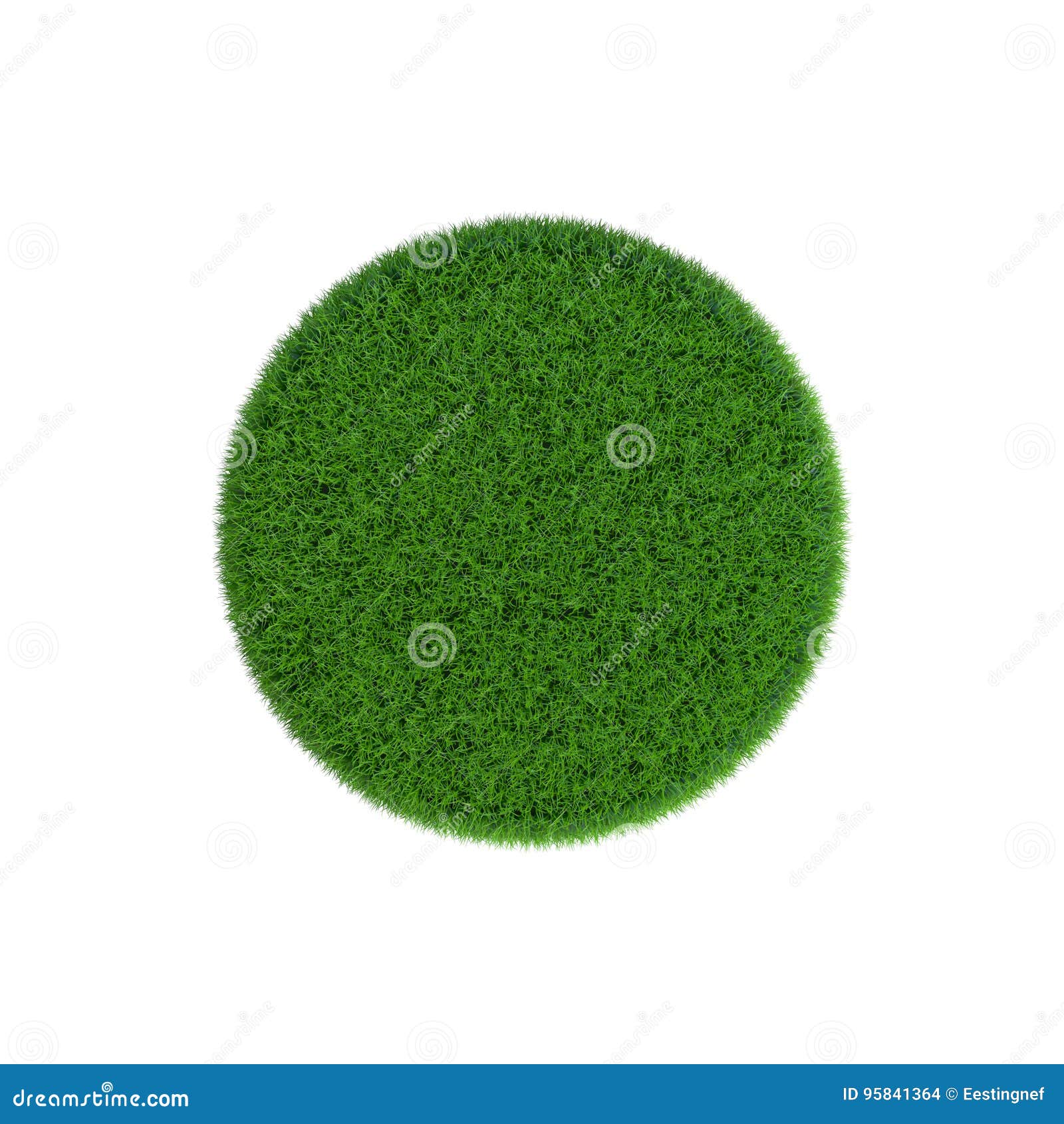Patch of Grass in Form of Circle. 3D Rendering Illustration. Stock ...