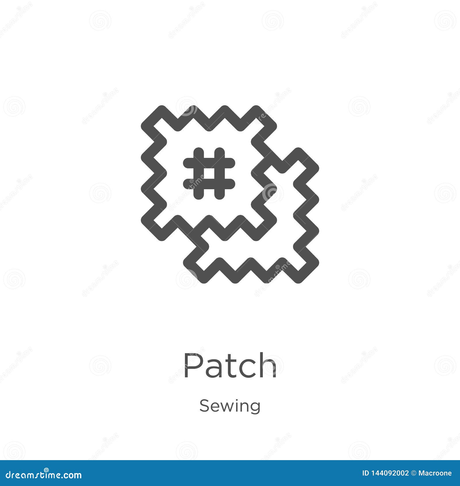 Patch Icon Vector from Sewing Collection. Thin Line Patch Outline Icon ...
