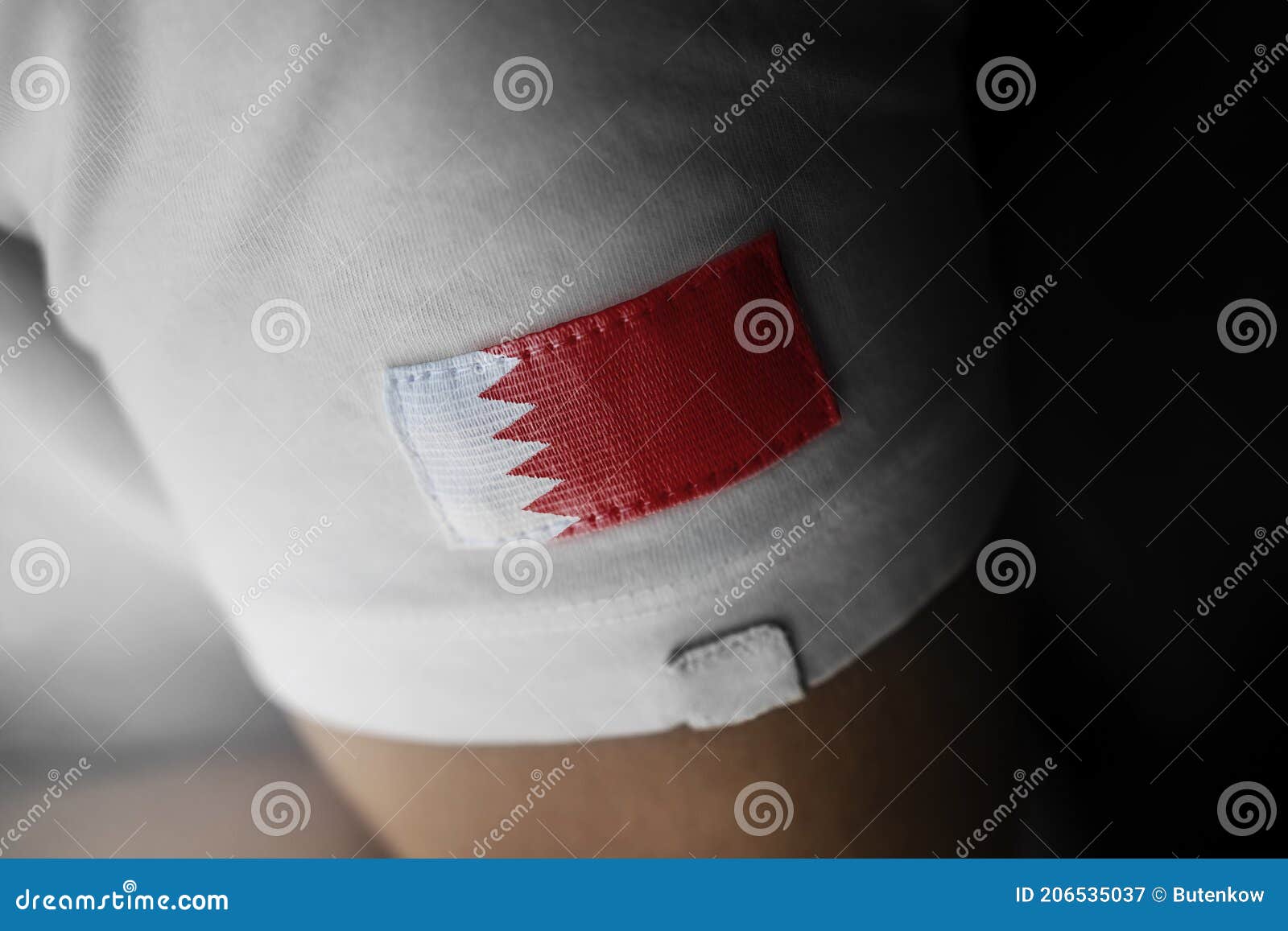 Patch of the National Flag of the Bahrain on a White T-shirt Stock ...