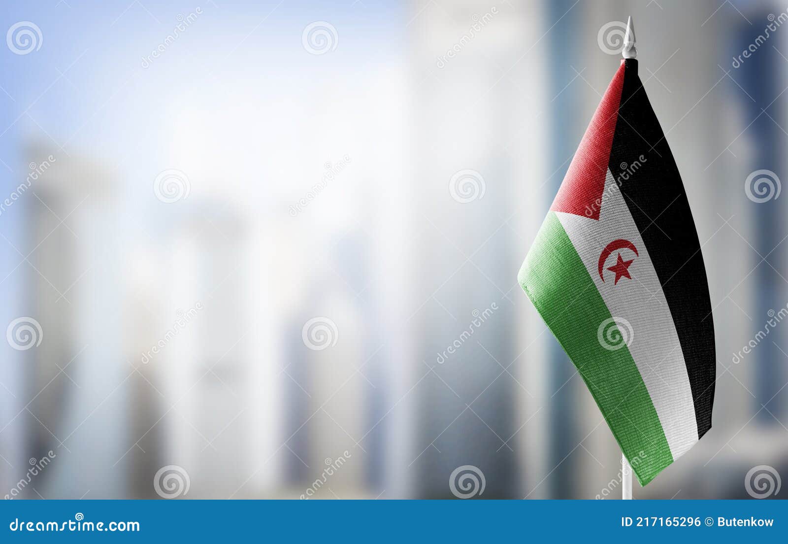 Patch of the National Flag of the Sahrawi on a White T-shirt Stock ...