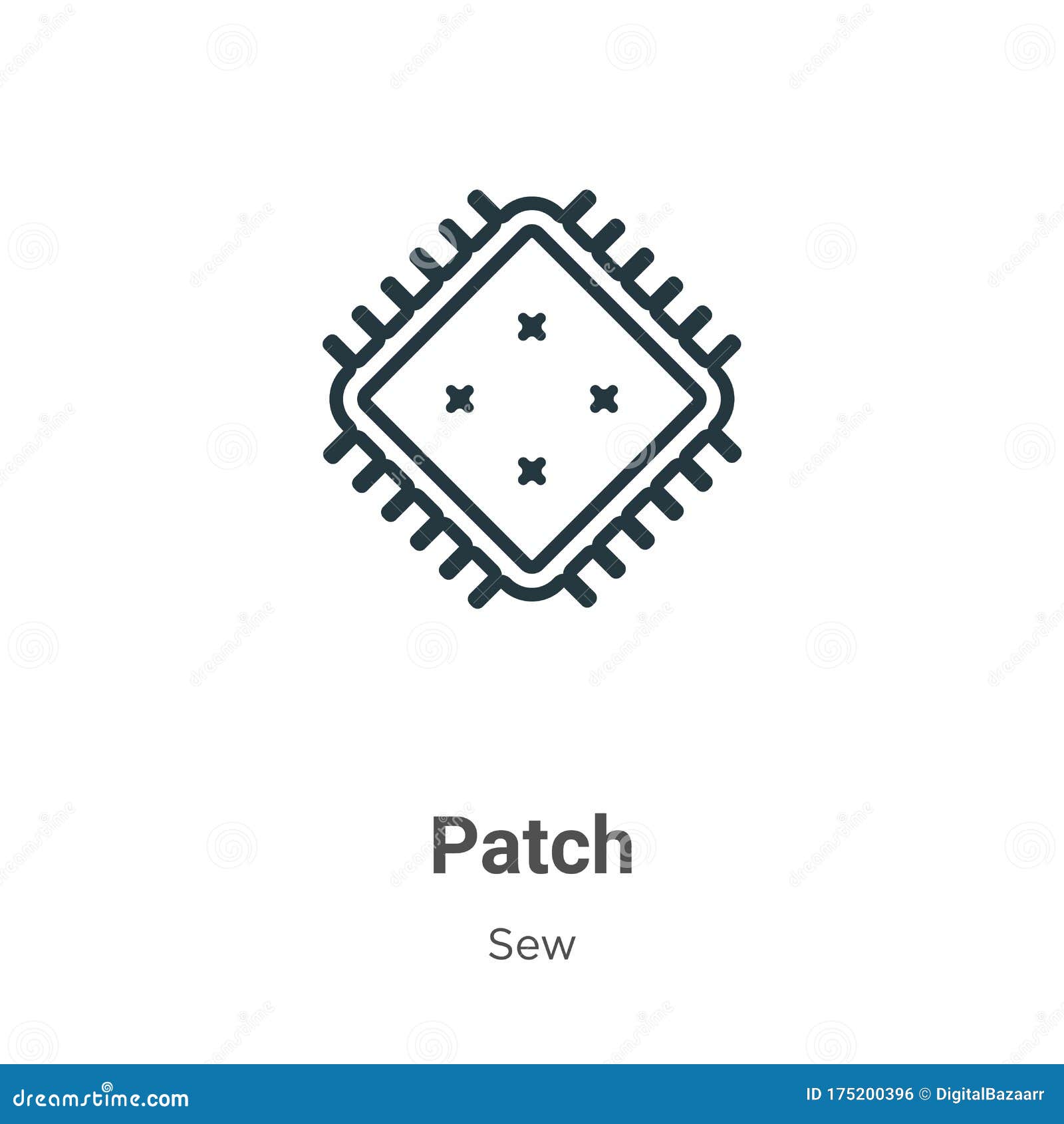 Patch Outline Vector Icon. Thin Line Black Patch Icon, Flat Vector ...